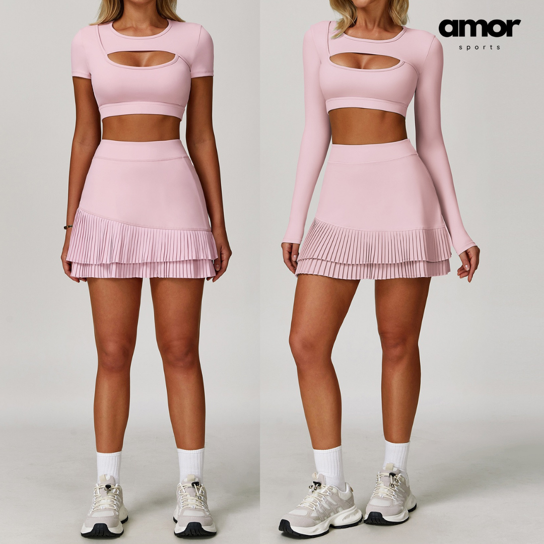 Cici Stylish Tennis Short Set - Pink – amorsports